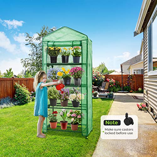 EAGLE PEAK 28'' x 19'' x 67'' Mini Greenhouse w/Casters, 4-Tier ...