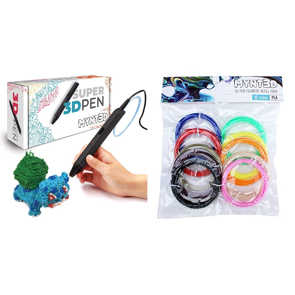 Amazon.com: MYNT3D Super 3D Pen with PLA Filament Refills - Print ...