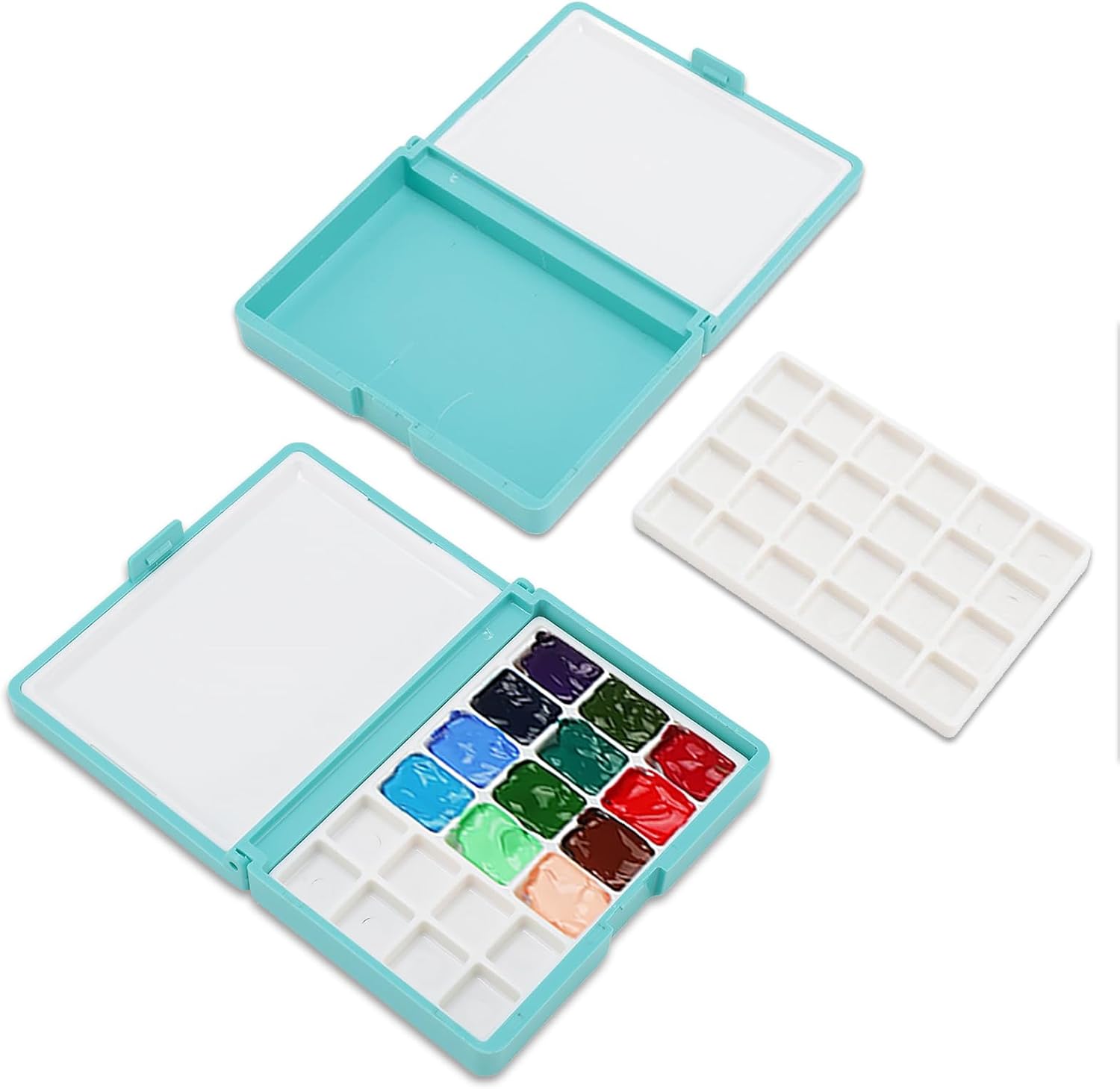 Amazon.com: WGFOIP 2Pcs Plastic Watercolor Paint Palette, Detachable ...
