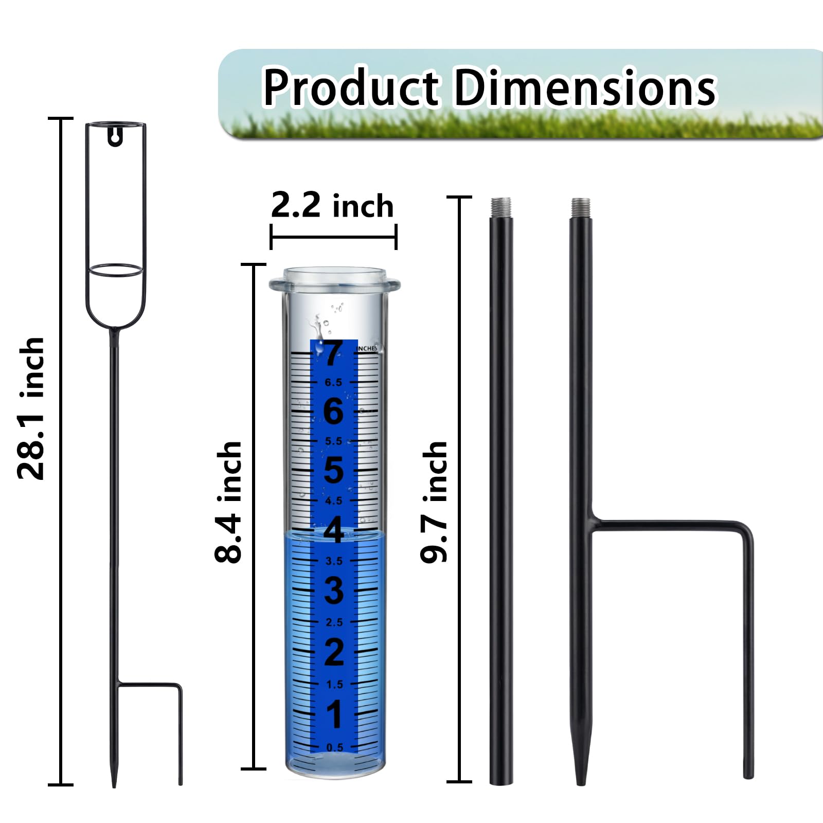 Snapklik.com : Ricihene Rain Gauge Upgrade, 7" Freeze-Proof Rain Gauge ...