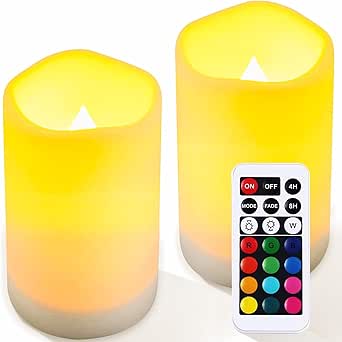 Amazon.com: KOBWA Flameless LED Candles with RGB Lighting,3A Battery ...