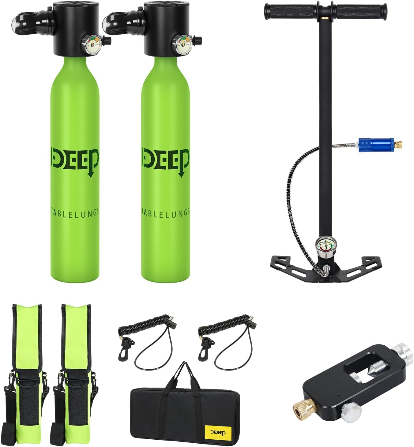 DIDEEP Scuba Tank Diving, 0.5L Capacity Mini Scuba Tank,Dive Portable ...