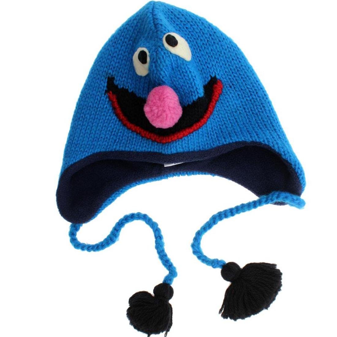 Sesame Street Grover Adult Wool Pilot Hat with Ear Flaps : Amazon.in ...