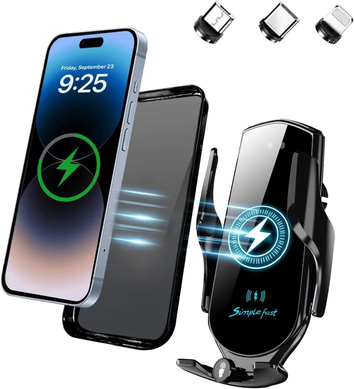 NOYMI Car Mobile Holder for Dashboard,Car Wireless Charger,Auto ...