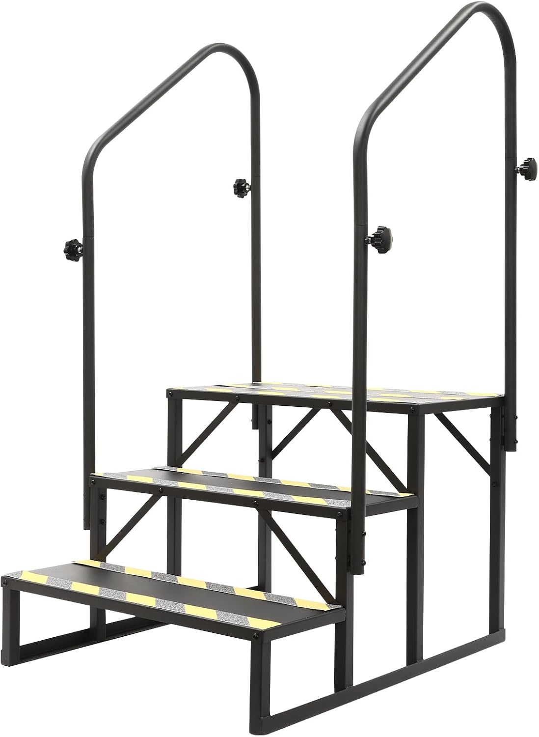 Step Ladder, RV Folding Step Stool, 3 Step Ladder with Two Handrail and ...