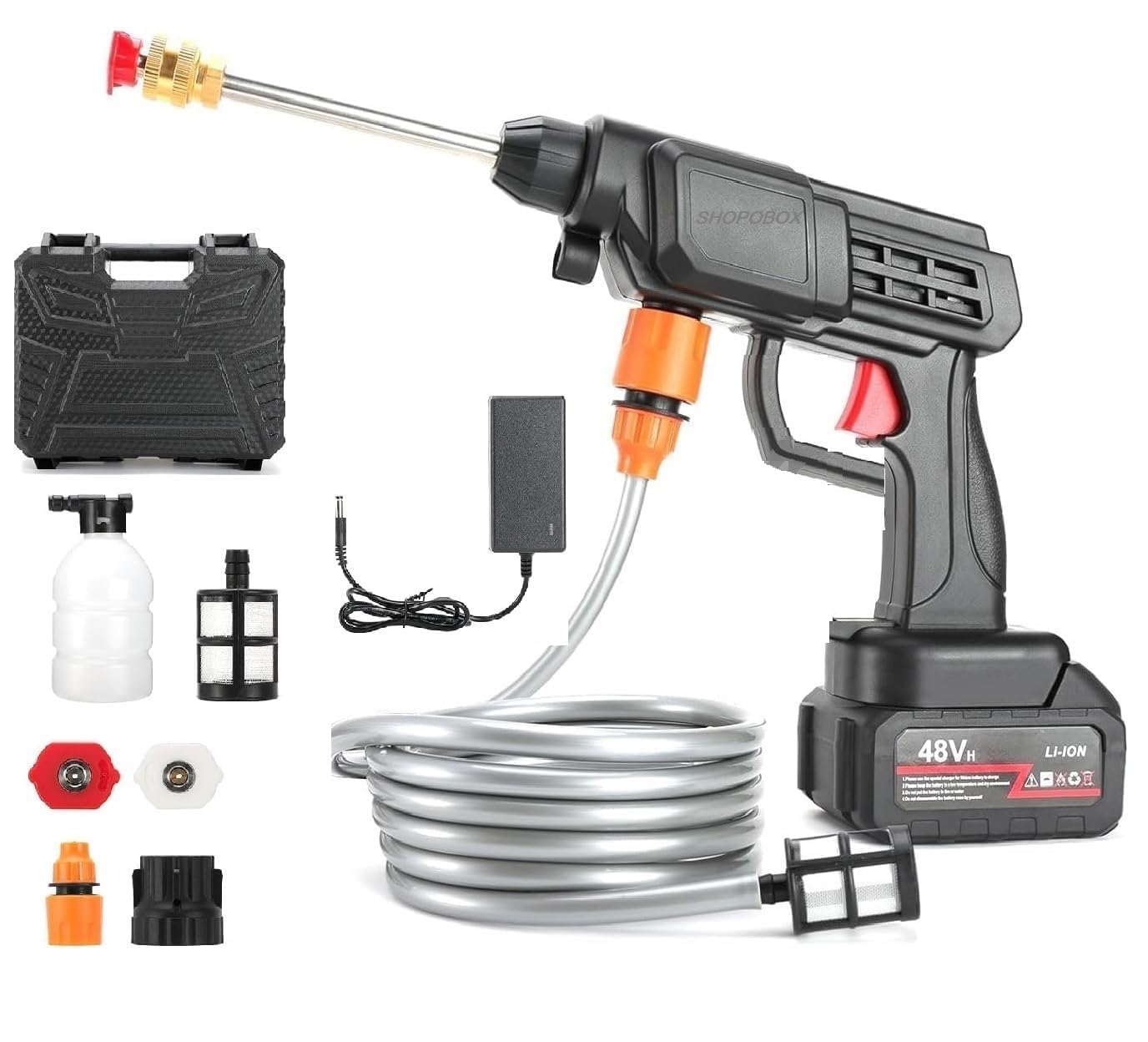 Powerful Pressure Washer with 48V Rechargeable Battery, Cordless High ...