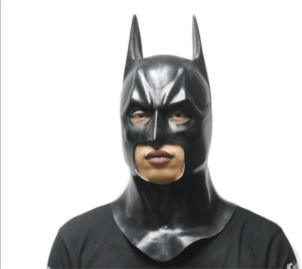 Amazon.com: Halloween Cool Batman Hero Latex Full Mask Popular Adult ...