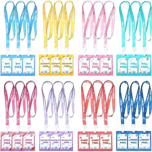 Amazon.com: 8 Sets Hall Lanyards Passes Classrooms Passes Set ...