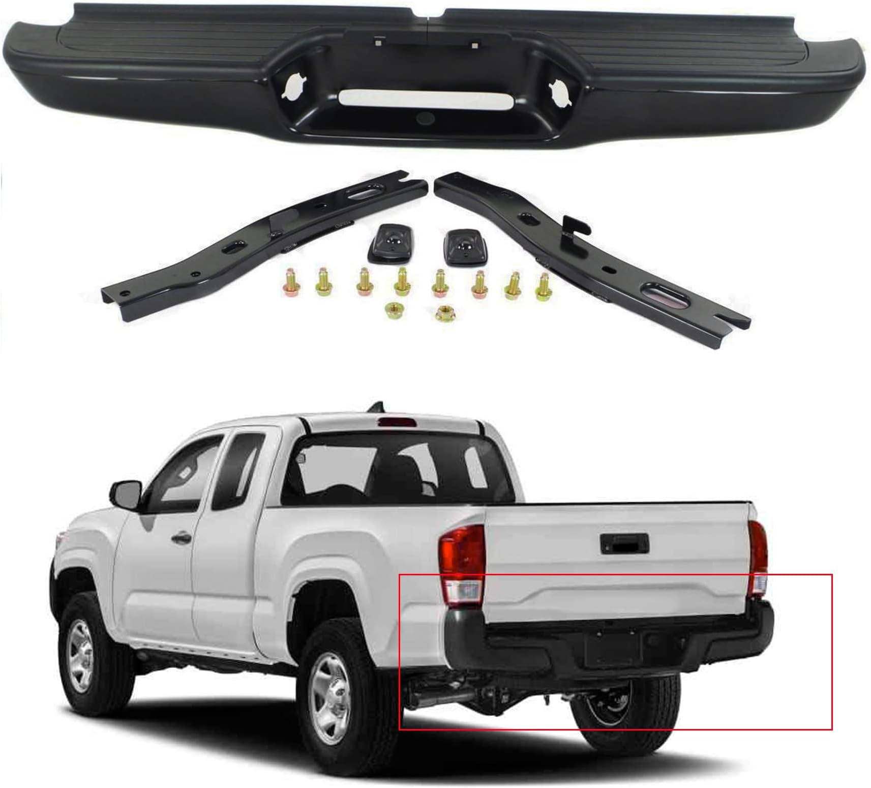 Amazon.com: munirater Rear Steel Step Bumper Assembly Replacement for ...