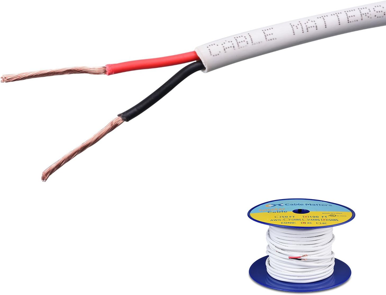 Amazon.com: Cable Matters 16 AWG CL2 in Wall Rated Oxygen-Free Bare ...