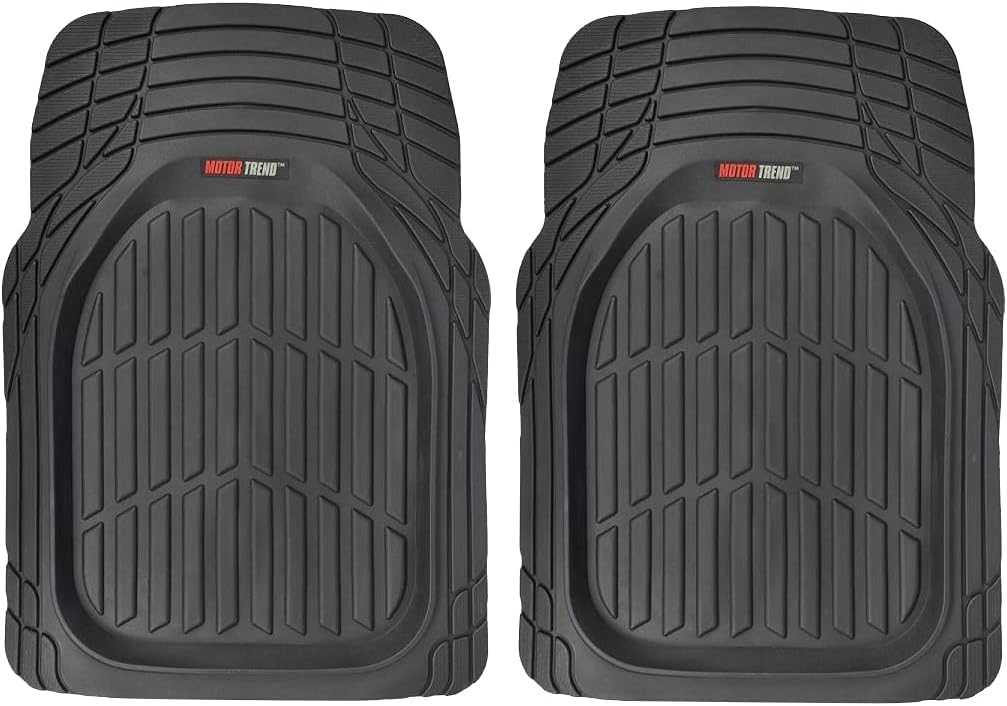 Motor Trend FlexTough Plus-2 Piece Front Car Floor Mats- Black Contour ...