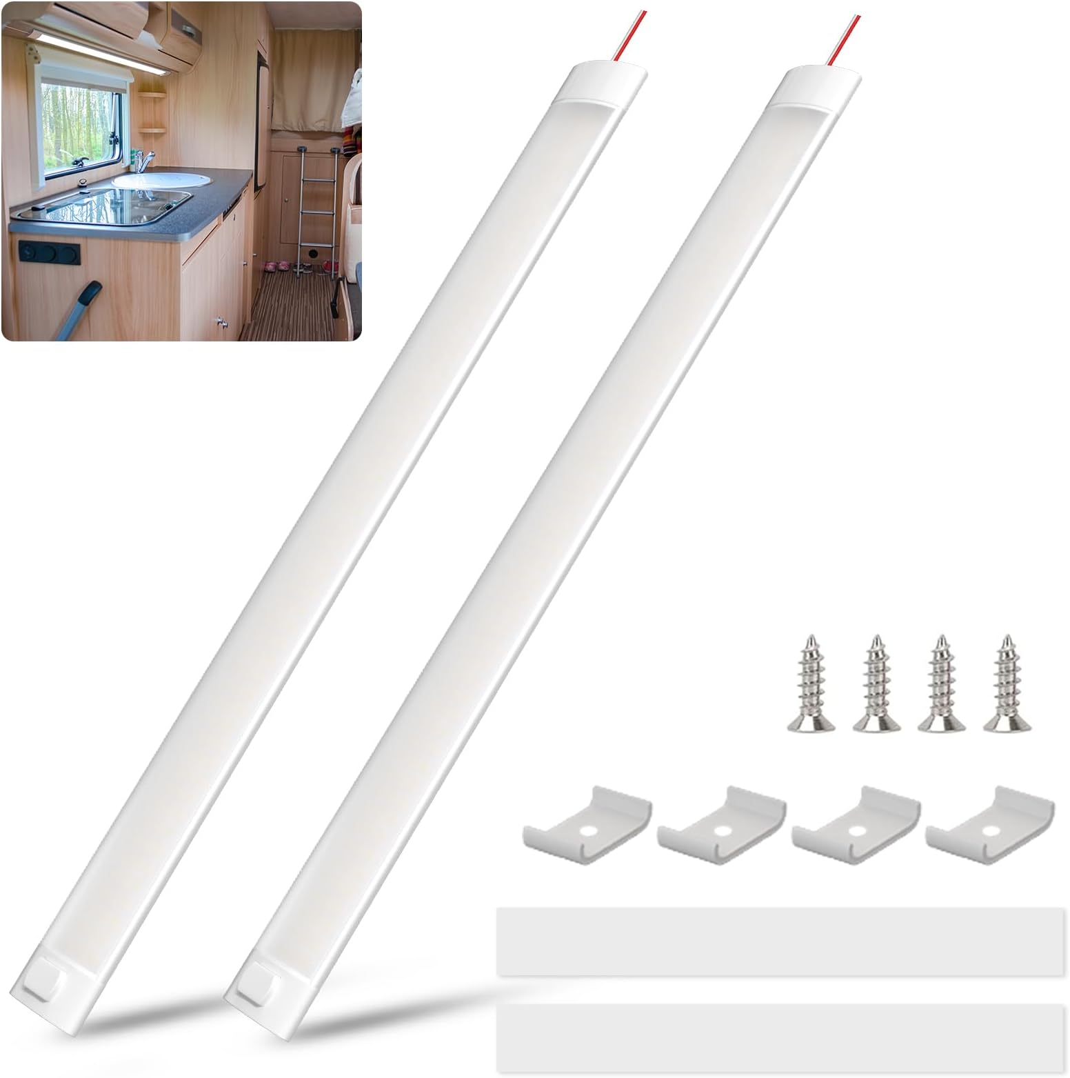 Amazon.com: 4 Pack RV Lights Interior,3 Color RV LED Dimmable Super ...