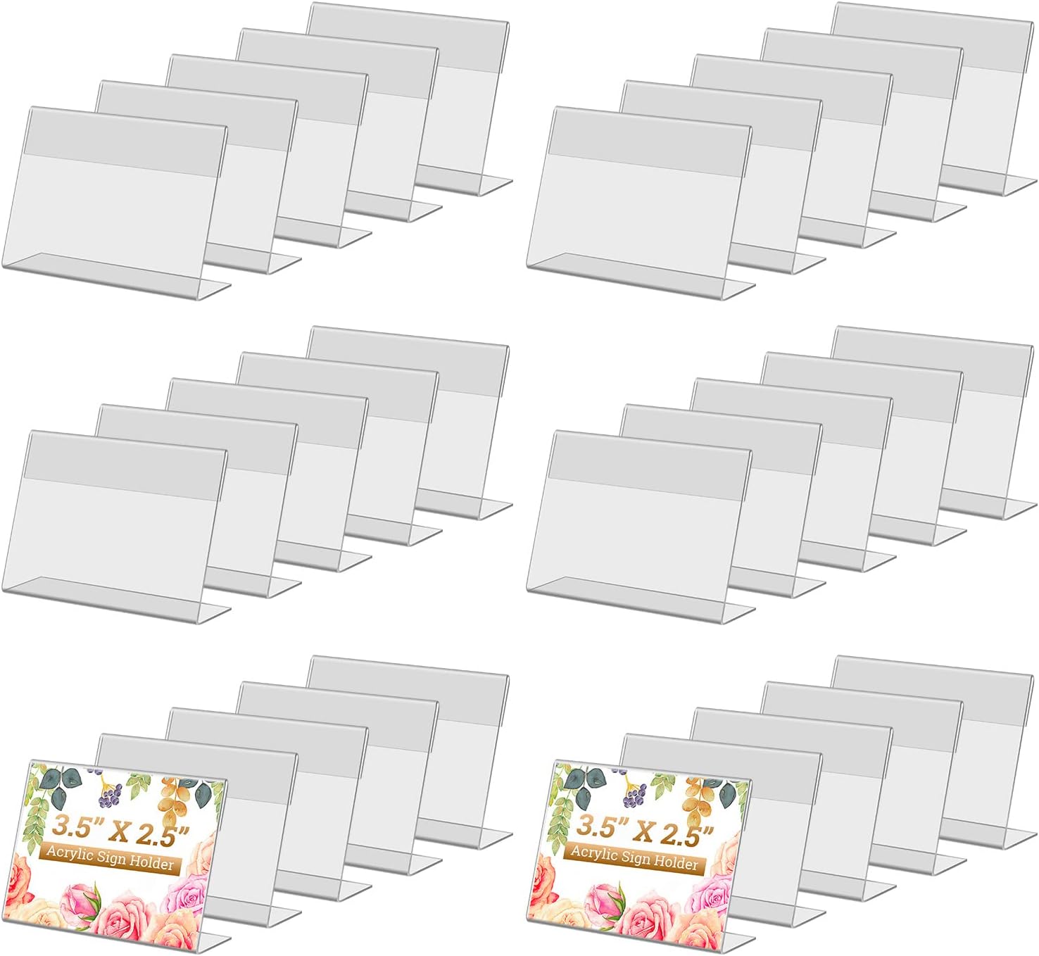 Amazon.com: Fulmoon 30 Pcs Mini Acrylic Sign Holder, 2 x 3.5 Inches ...
