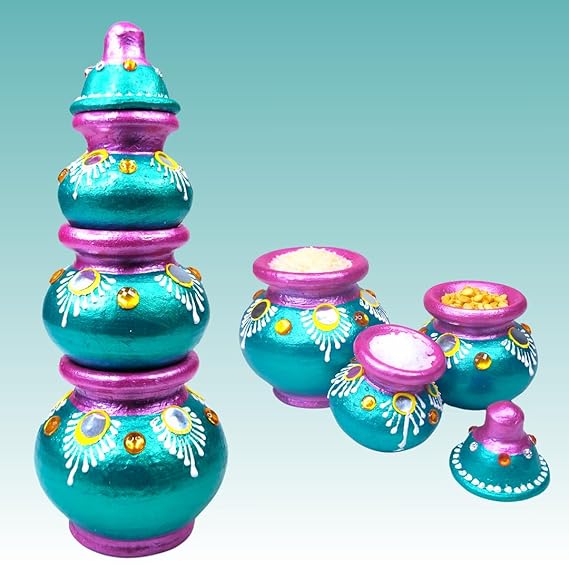 Buy NandaVanam Terracotta Lakshmi Kubera Pot/Kharbooja Pot | Clay ...