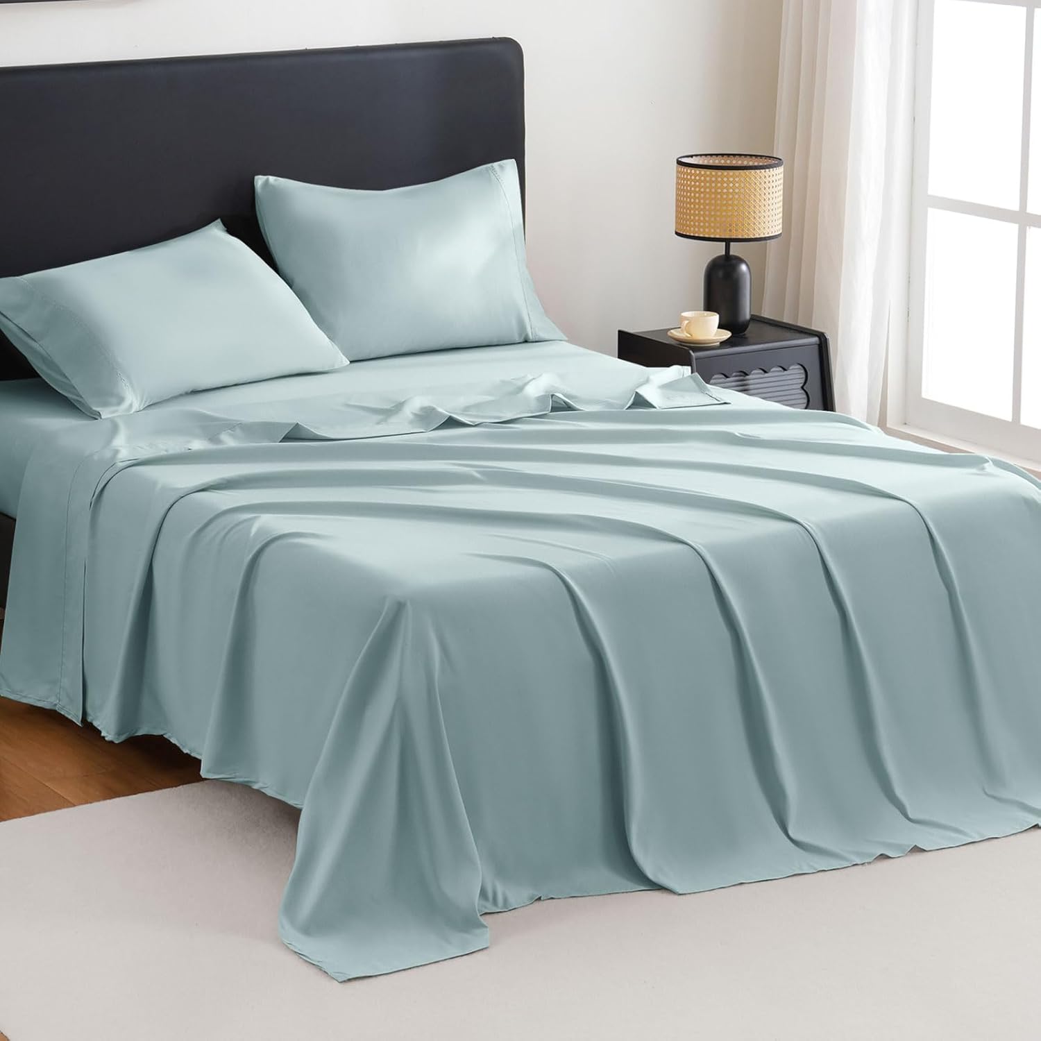 Amazon.com: MCO Breathable Bed Sheets Set - Rayon Derived from Bamboo ...