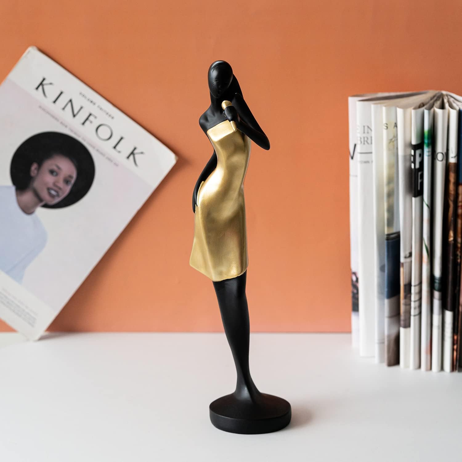 Amazon.com: ArTown Modern Sculptures Home Decor - Resin Black Singer ...