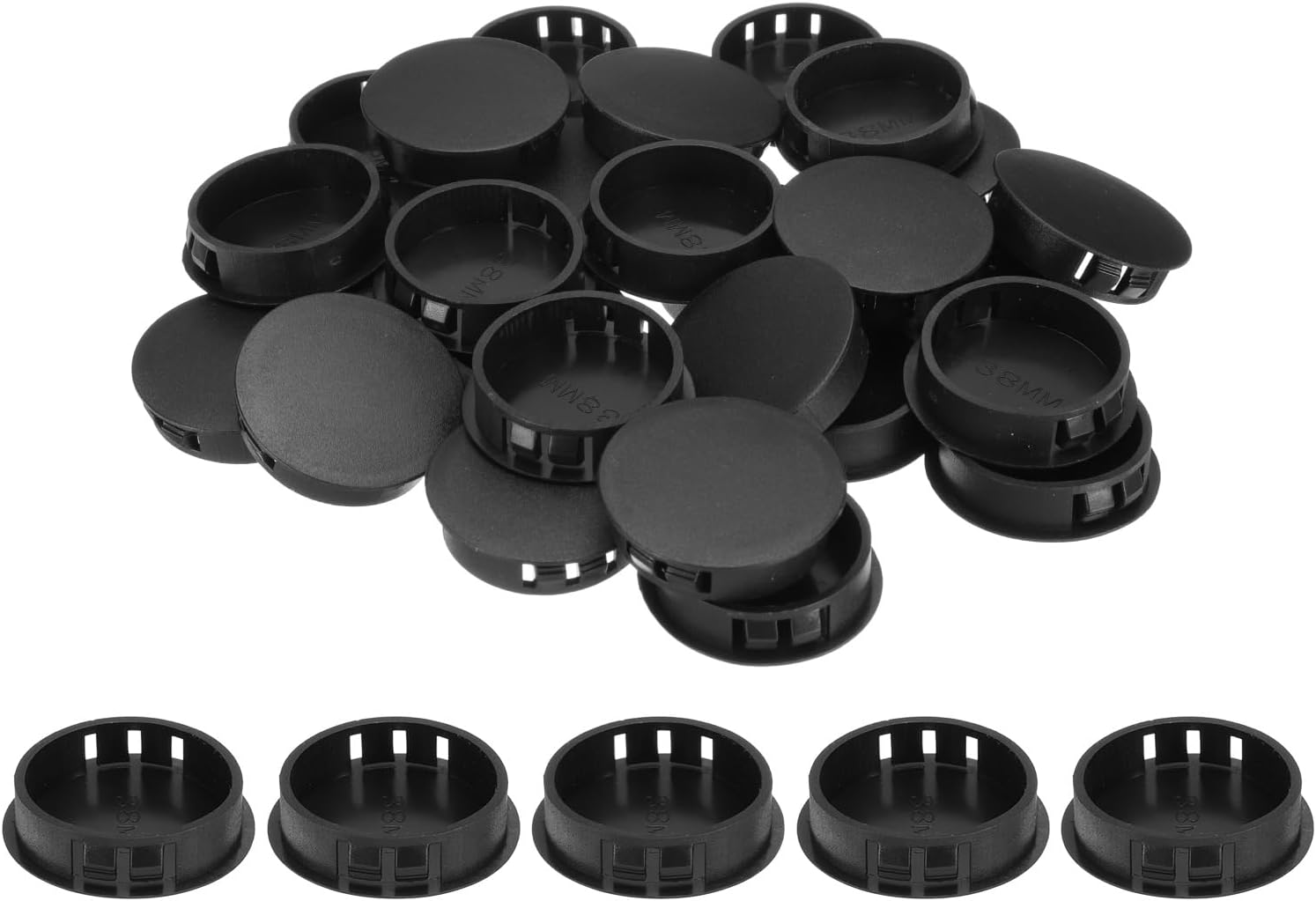 uxcell 50pcs Nylon Plastic Hole Plugs, 1-1/2"(38mm) Round Drill Screw ...