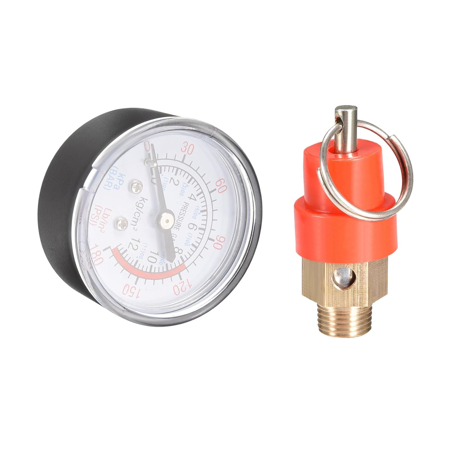 MECCANIXITY Air Compressor Pressure Safety Valve with Pressure Gauge ...