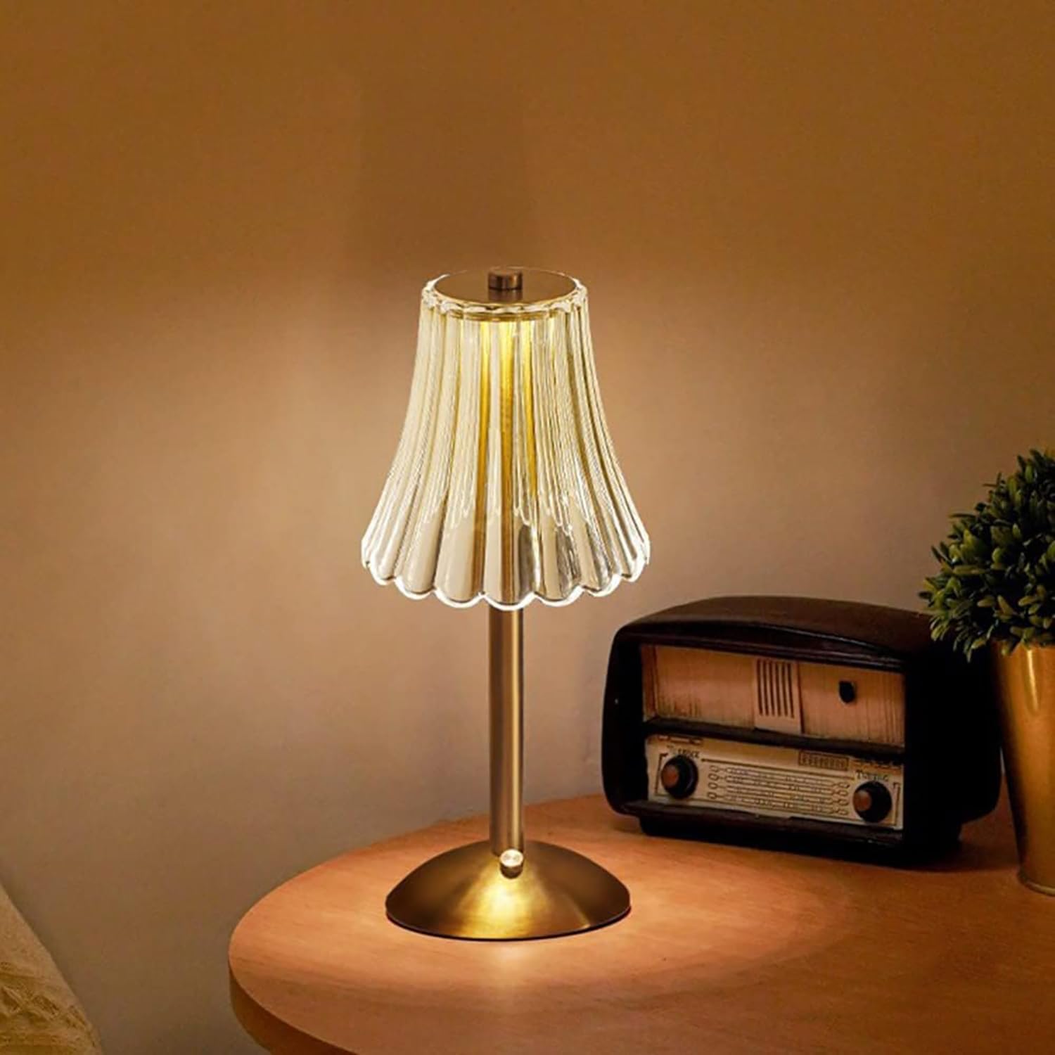 Funvalley Surperfect Crystal Table Lamp, 3 Color Modes & Stepless ...