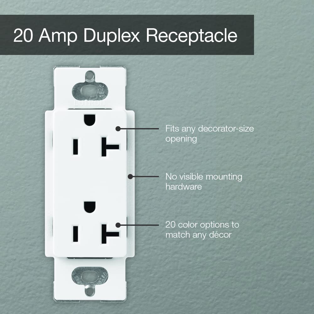 Snapklik.com : Lutron SCR-20-TP Satin Colors 20-Amp Receptacle