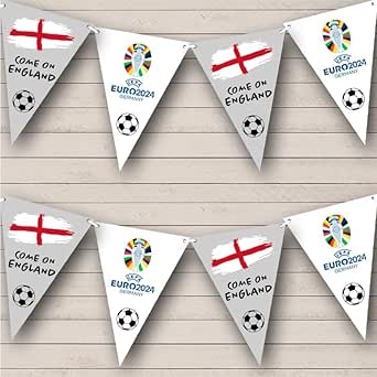 Come On Washed Euros England Football Flag Banner Bunting : Amazon.co ...