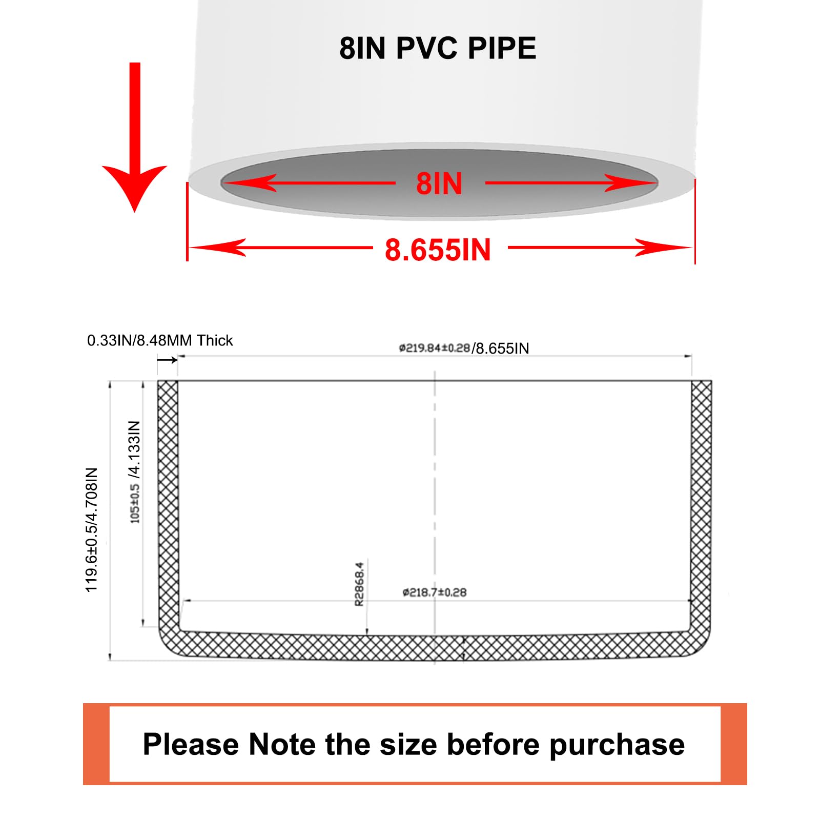 Snapklik.com : Lswteiz 8" PVC Pipe End Cap Fitting Schedule 40 ...