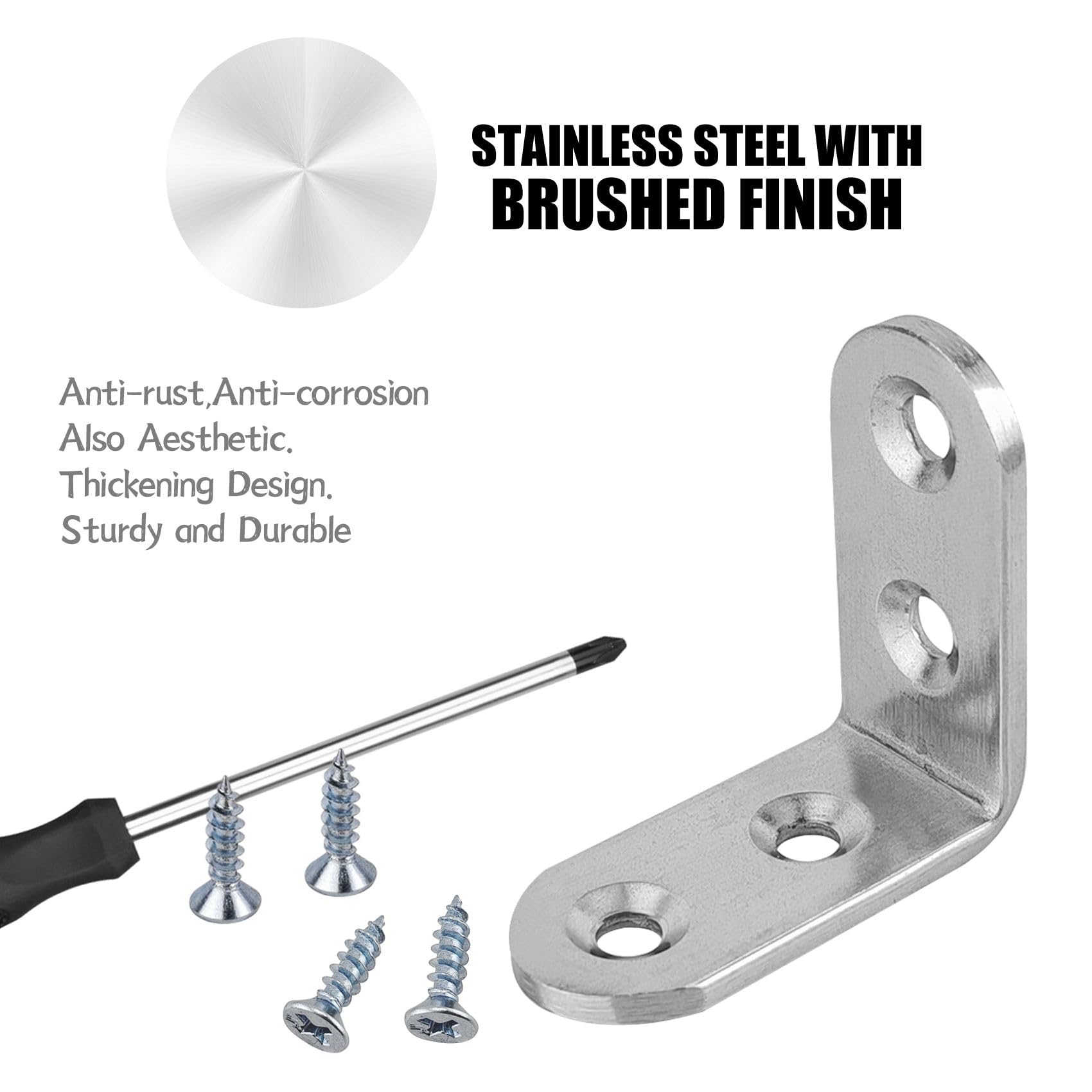 Snapklik.com : 8 Pcs L Bracket Corner Brace 1.57x1.57 Inch 3mm ...