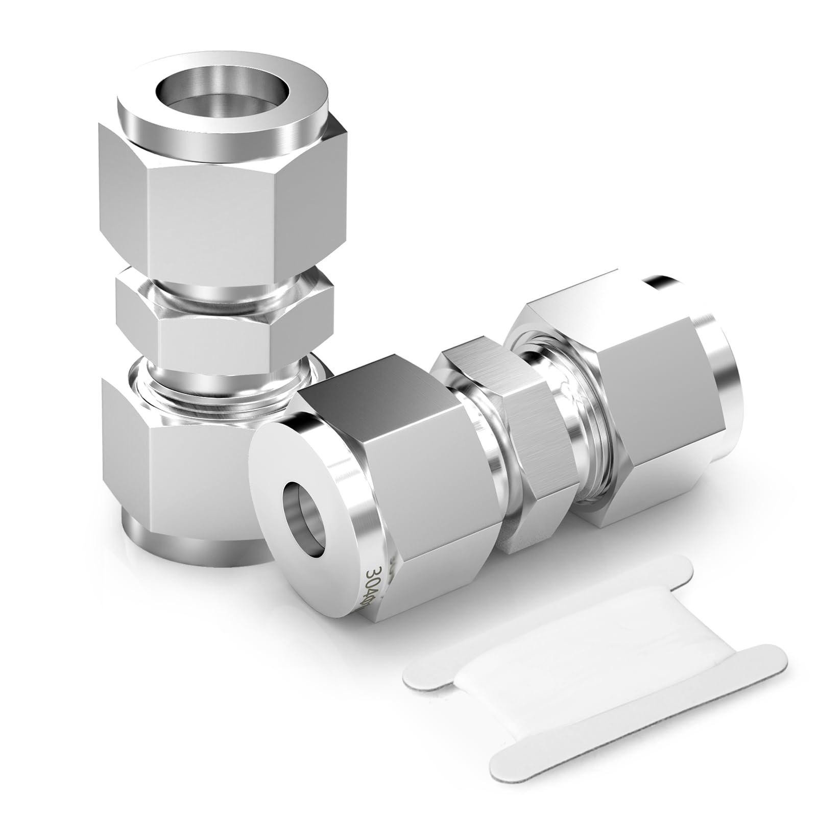 Amazon.com: TAISHER 2PCS 304 Stainless Steel Compression Tube Pipe ...