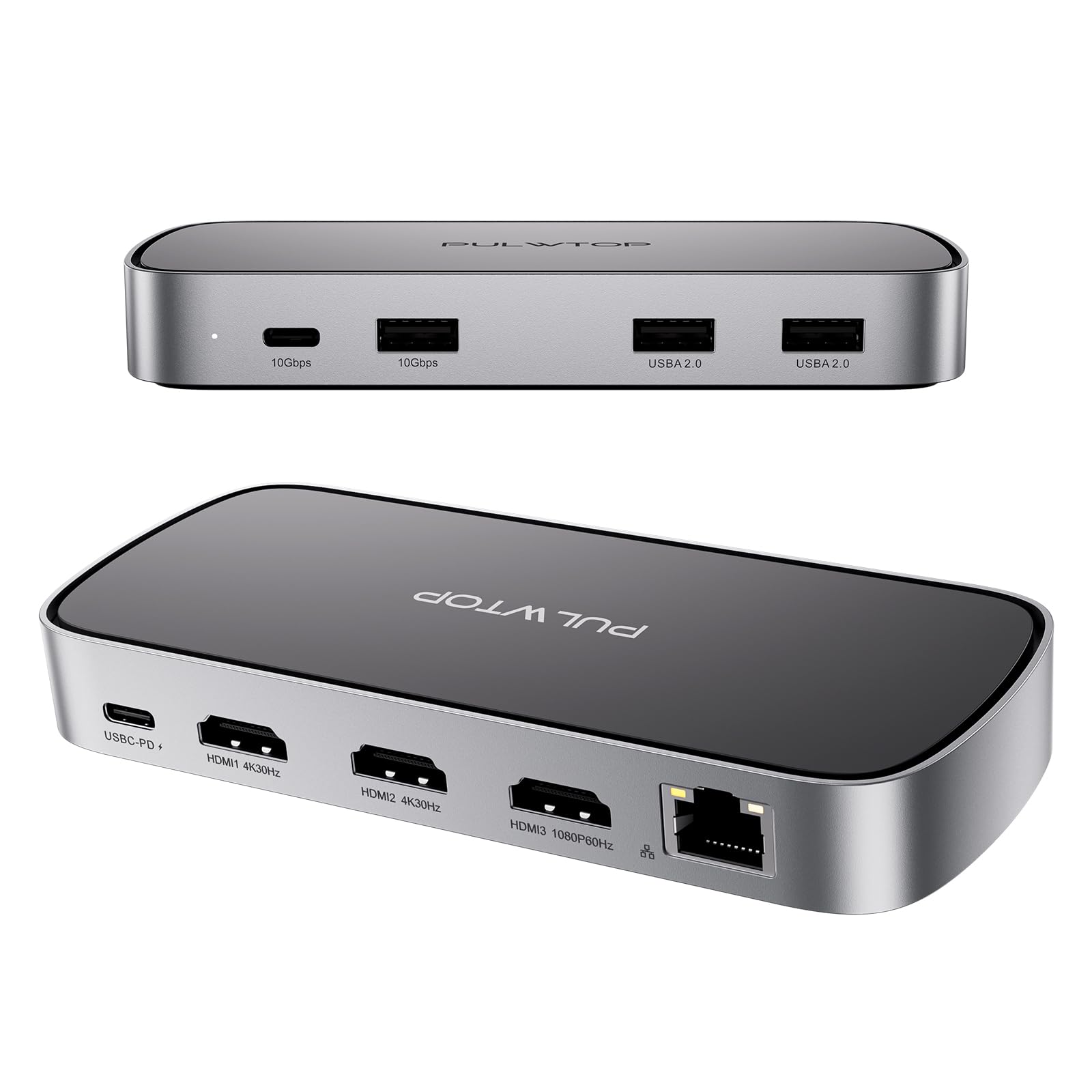 Amazon.com: 3 HDMI Triple USB C Docking Station, PULWTOP Laptop Docking ...