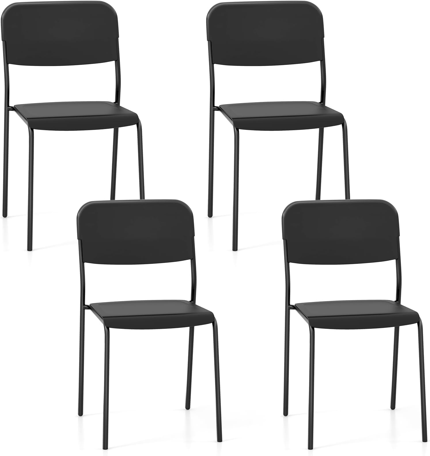 Amazon.com - Giantex Metal Dining Chairs Set of 4, Stackable ...