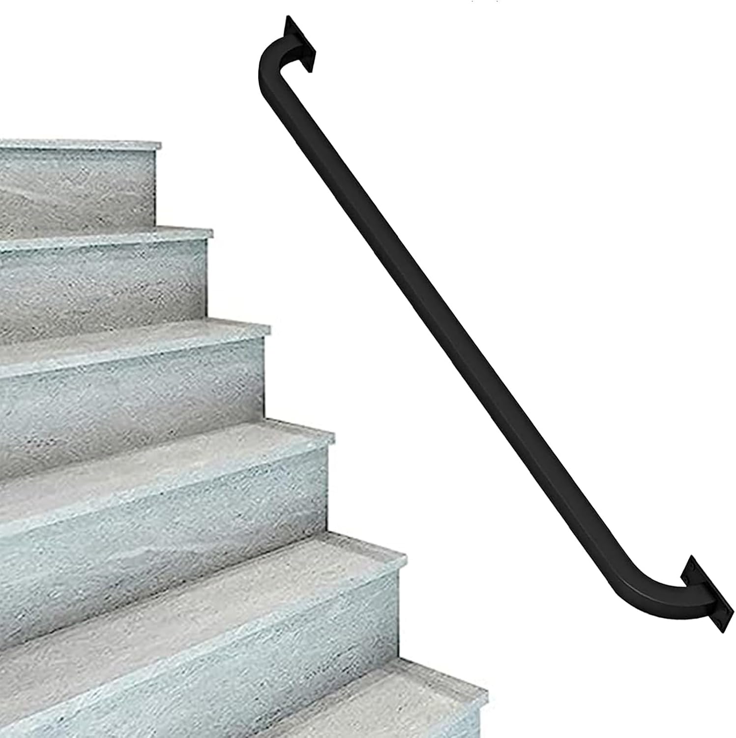 Amazon.com: Lonmrrton Wall Handrail for Stairs Steps - Metal Staircase ...