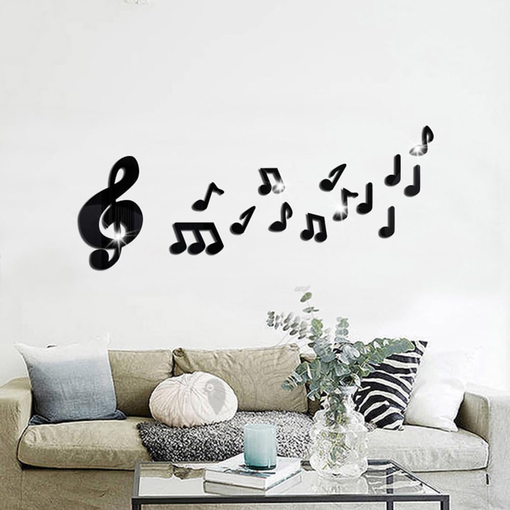 Notas musicales, 12 calcomanías de pared de notas musicales creativas ...