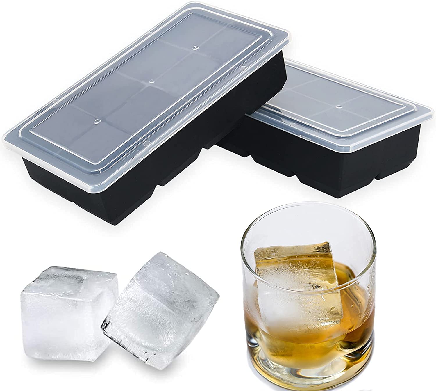 DHONI Large Square Shaped Ice Cube Tray, Chocolate Making Mould, Jelly ...