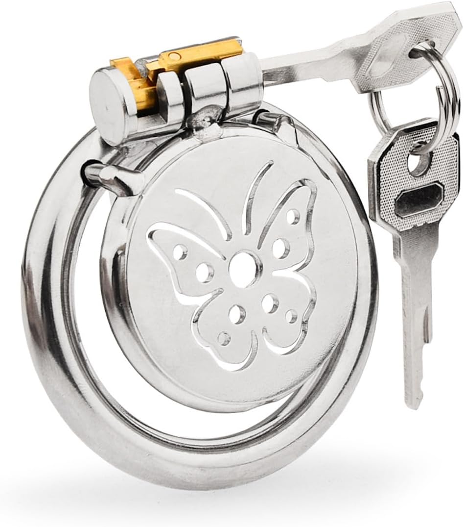 Amazon.com: Flat Chastity Cage with Karabiner Stainless Steel Chastity ...