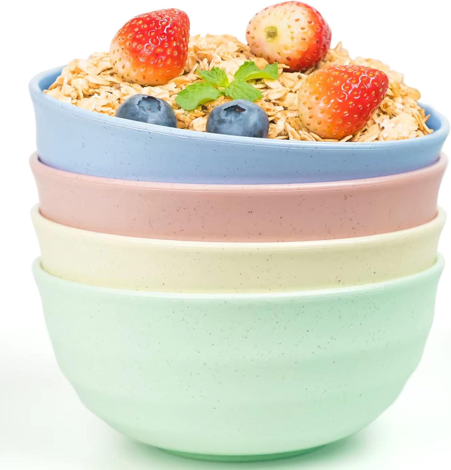 Amazon.com: Epahi Wheat Straw Bowls Sets, 60 OZ Unbreakable Cereal ...