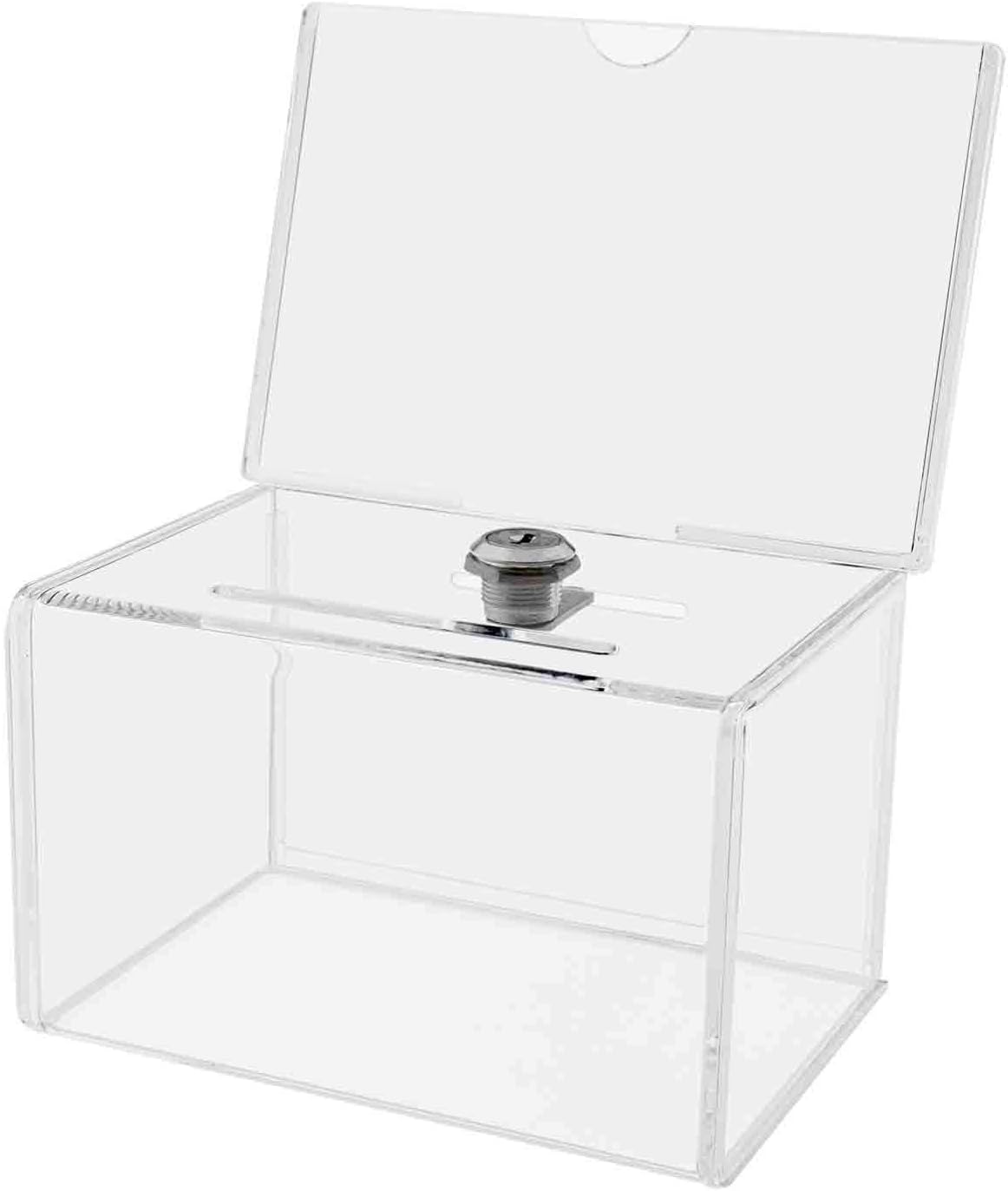 Clear Acrylic Donation Box Suggestion Box Charity Box Tip Container ...