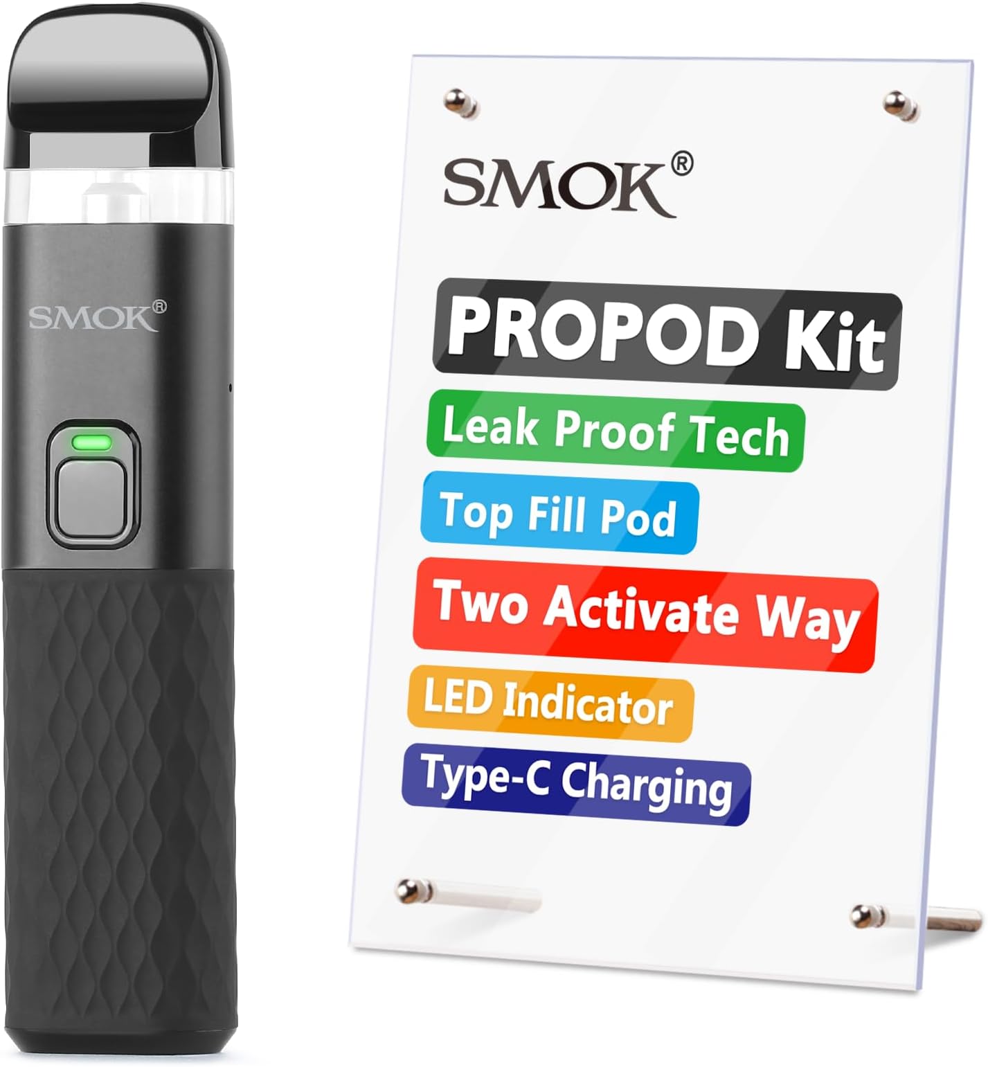 SMOK NOVO PRO 1300mAh E Cigarettes Vape Starter Kit, Upgrade 30W, 2ml ...