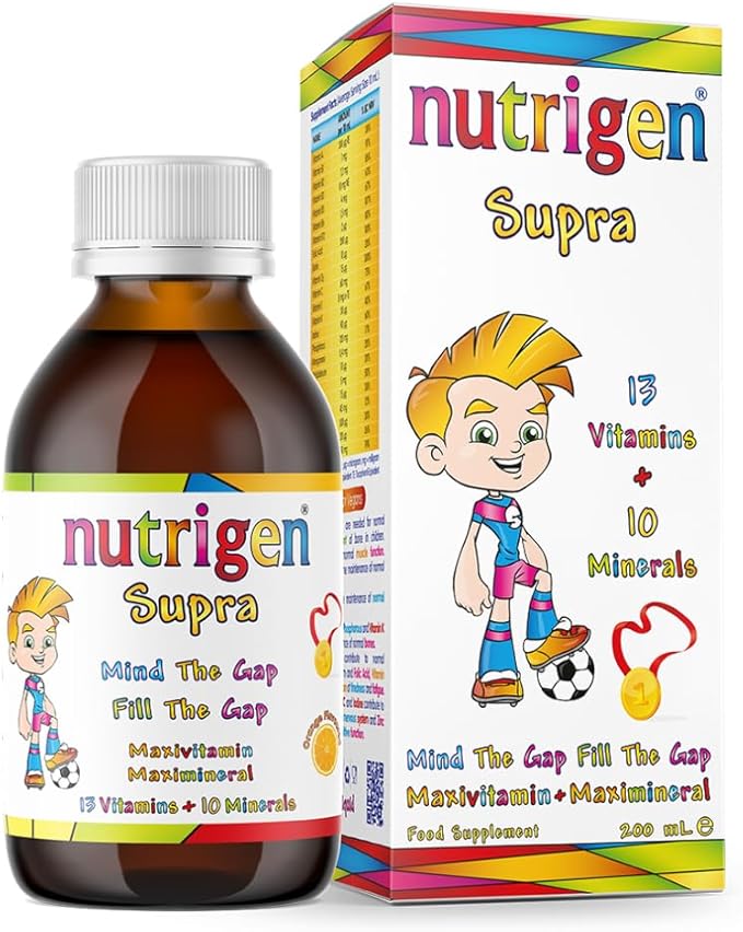Nutrigen Supra Multivitamin & Mineral Orange Flavoured Liquid for Kids ...