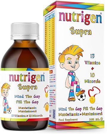 Nutrigen Supra Multivitamin & Mineral Orange Flavoured Liquid for Kids ...