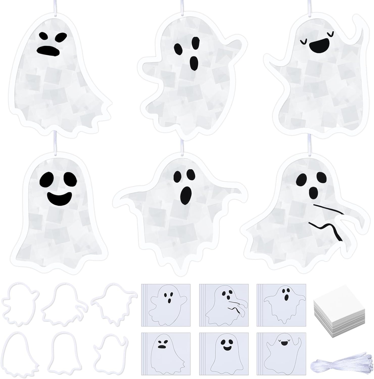 Amazon.com: Motipuns 24 Sets Ghost Crafts Halloween Tissue Paper Craft ...