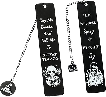 Amazon.com: Gothic Skeleton Bookmark - Stainless Steel Scary Bookmarks ...