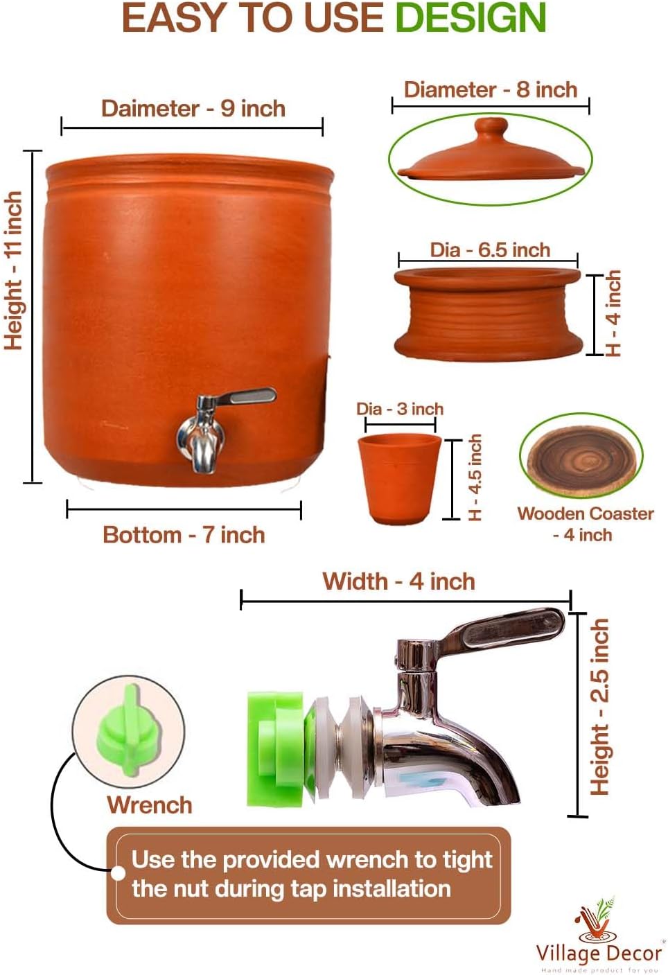 Handmade Earthen Clay Water Pot with Clay Lid, Sri Lanka | Ubuy