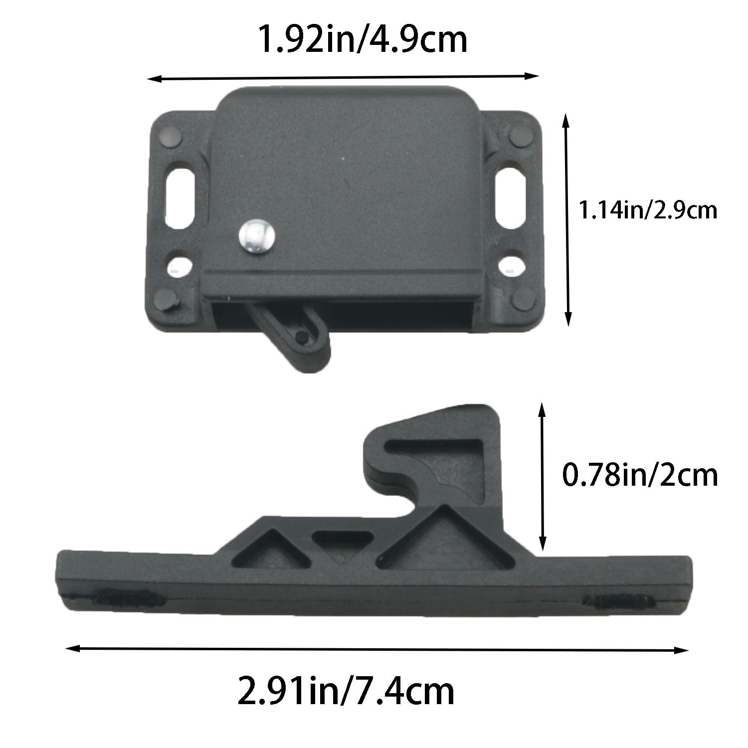 Snapklik.com : 4PCS 2.8 Inch RV Cabinet Hook Black Drawer Latch Plastic ...