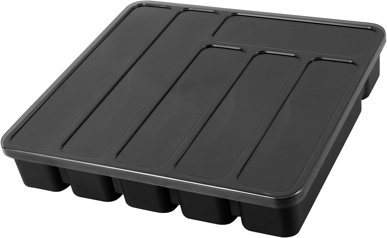 Silverware Storage Box with Lid and 6 Compartments Cutlery Storage Box ...