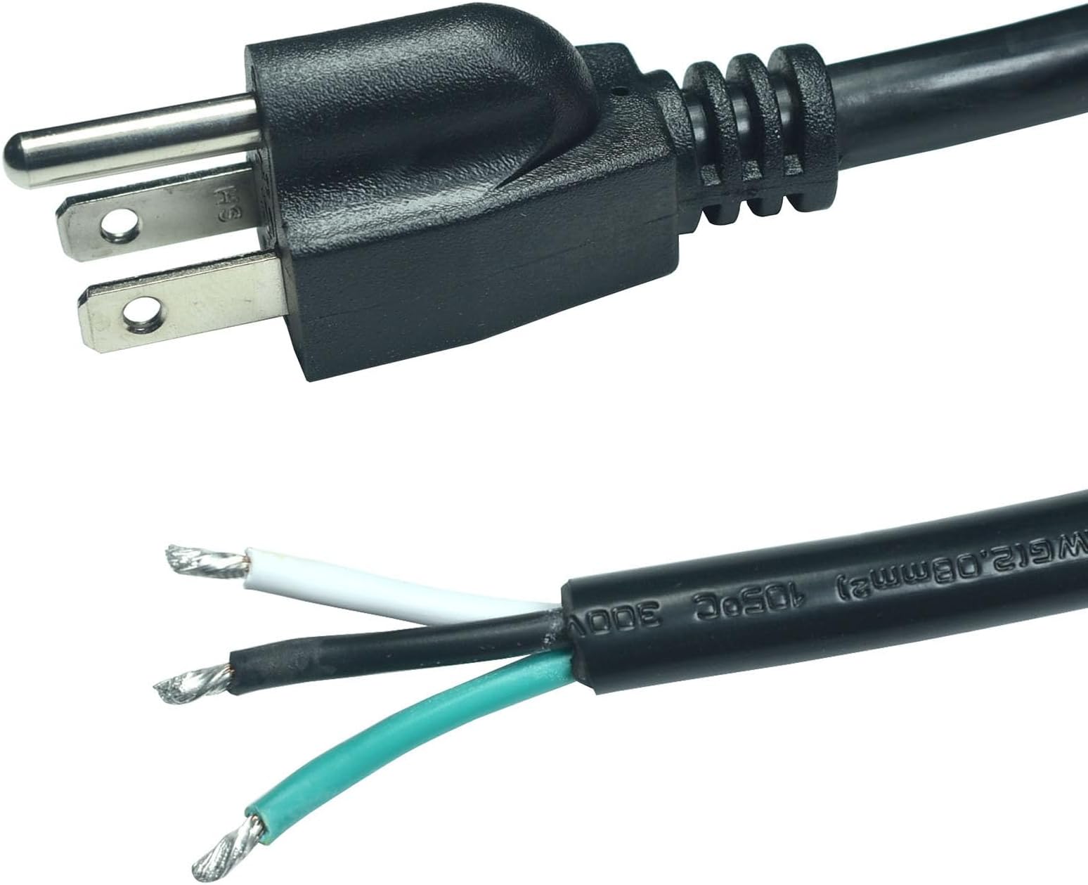 Amazon.com: 14 AWG 12 Feet AC Power Cord Pigtail 3-Wire Stripped End ...