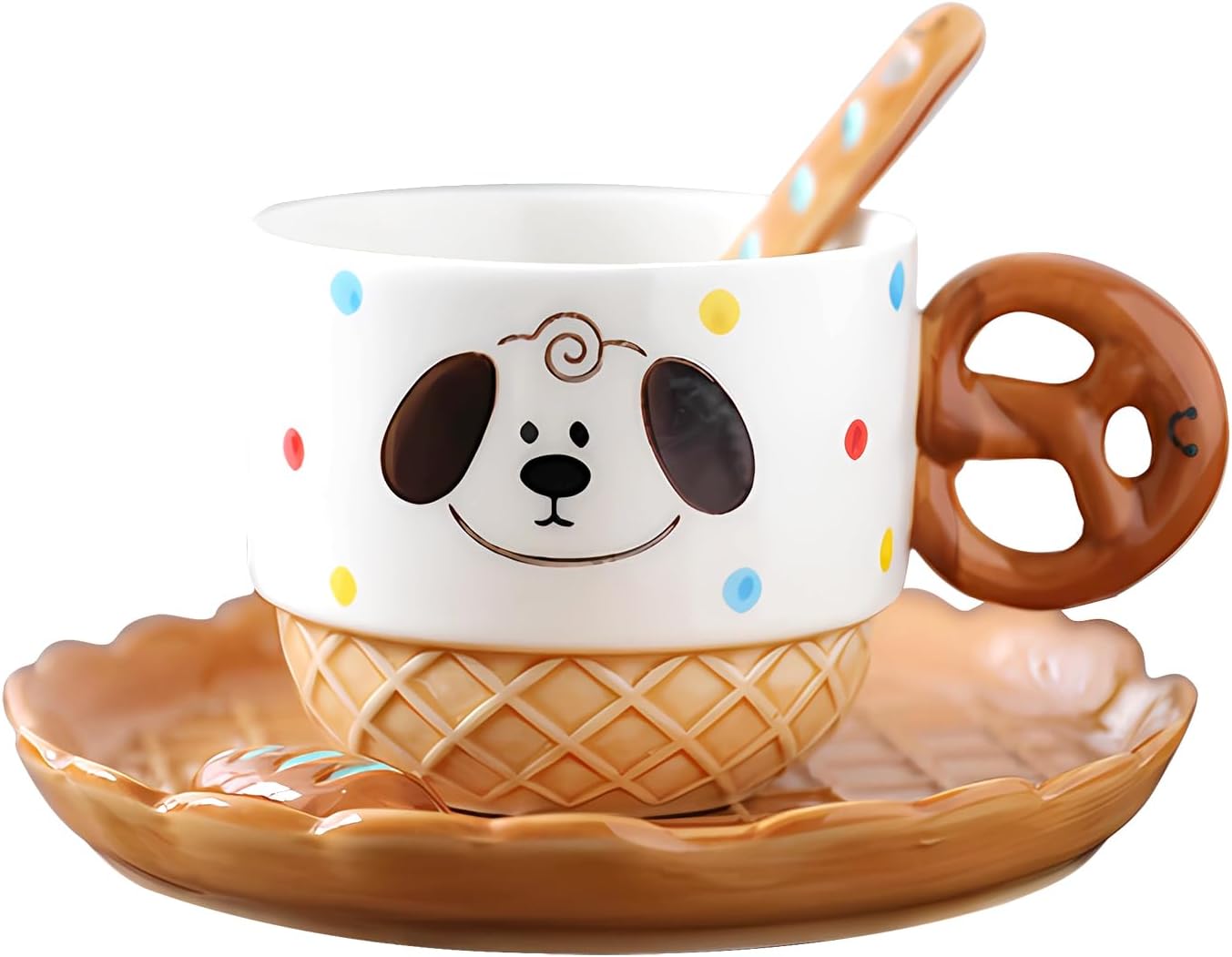 Amazon.com: Senliart Cute Cup Set for Women, Ceramic Cup Sets for ...