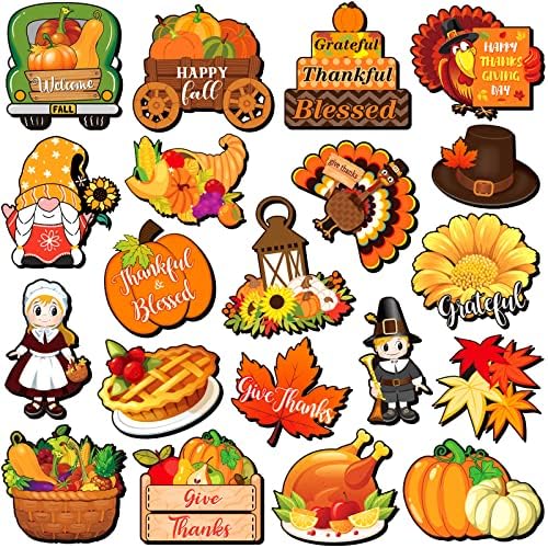 Amazon.com: Umigy 24 Pcs Thanksgiving Magnets Pumpkin Fridge Magnets ...