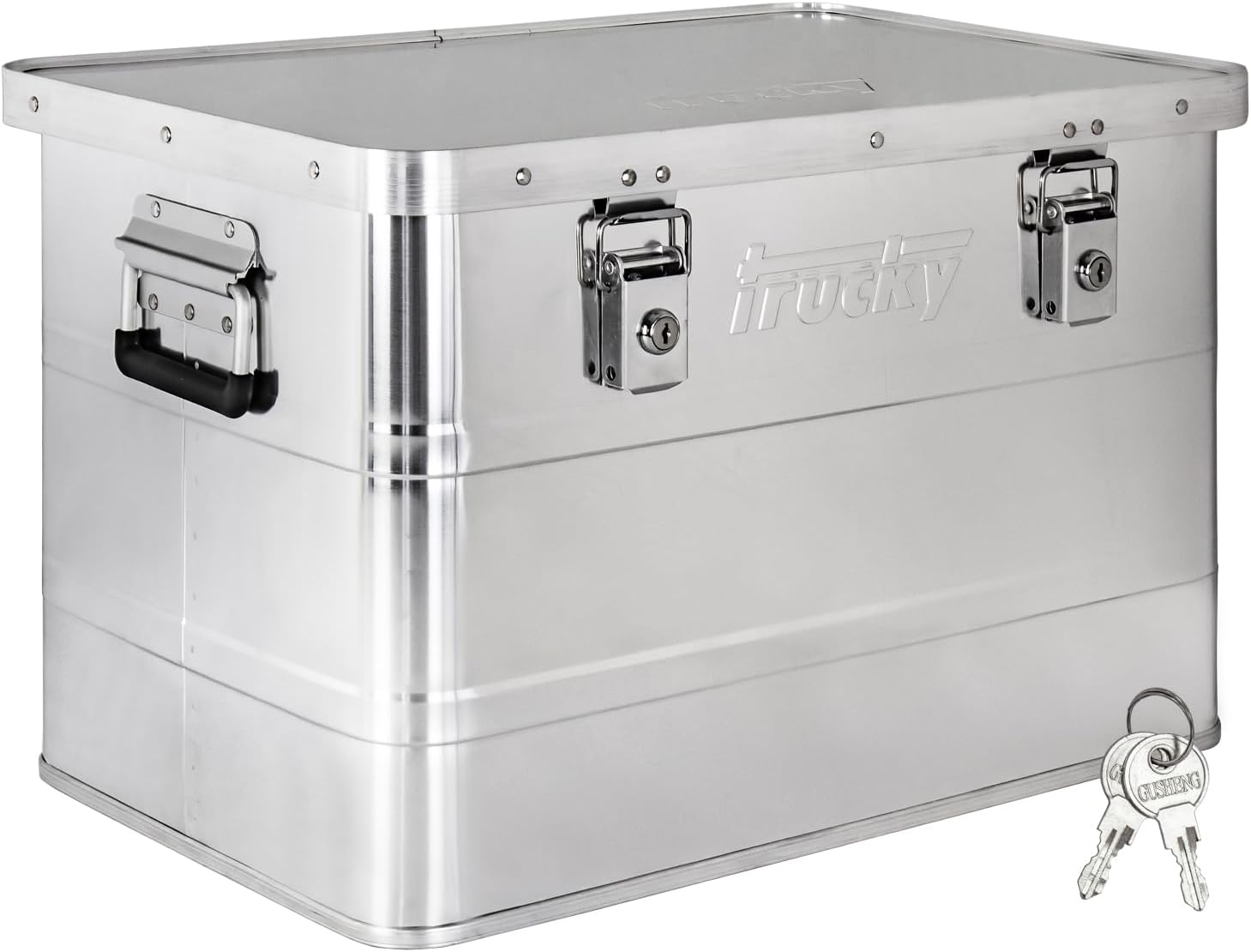 Aluminium Box mit Deckel Silber Alu Kiste Box Alukiste 65 Liter ...