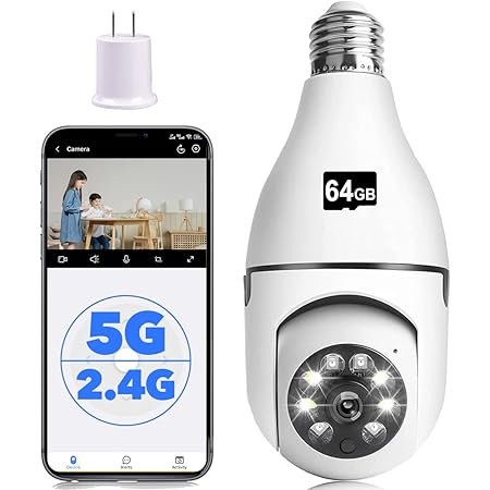 Amazon.com : Home Dual-Band 2.4G&5G WiFi Wireless Light Bulb Security ...