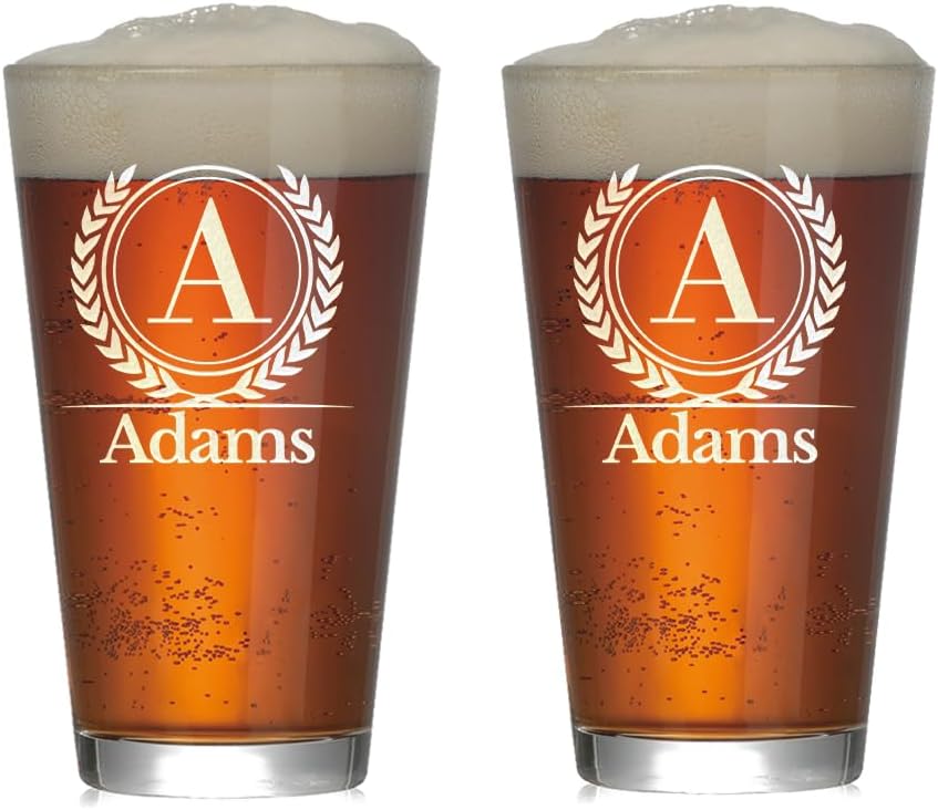 Amazon.com | Custom Personalized 16 oz Pub Beer Glass, Pint Glass, or ...